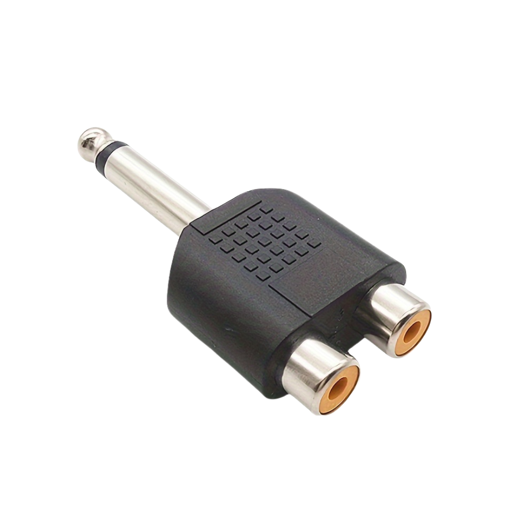 6.35mm Mono Plug to Dual RCA Female Audio Adapter - Setmi India