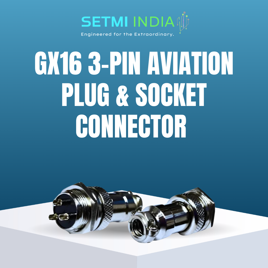 GX16 3-Pin Aviation Plug & Socket | 16mm Circular Connector- Setmi India